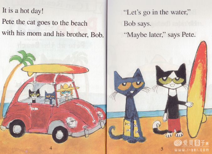 Pete the Cat: Pete at the Beach皮特猫系列之皮特在海滩PDF+MP3 - 爱贝亲子网